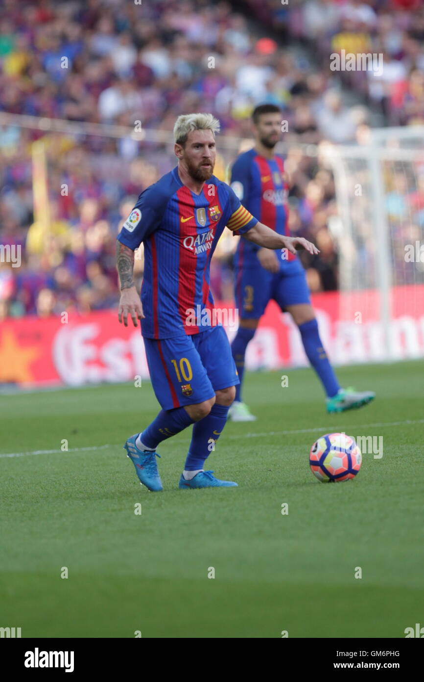 08/20/2016. Camp Nou, Barcelona, Spain. Lionel Messi in action during ...