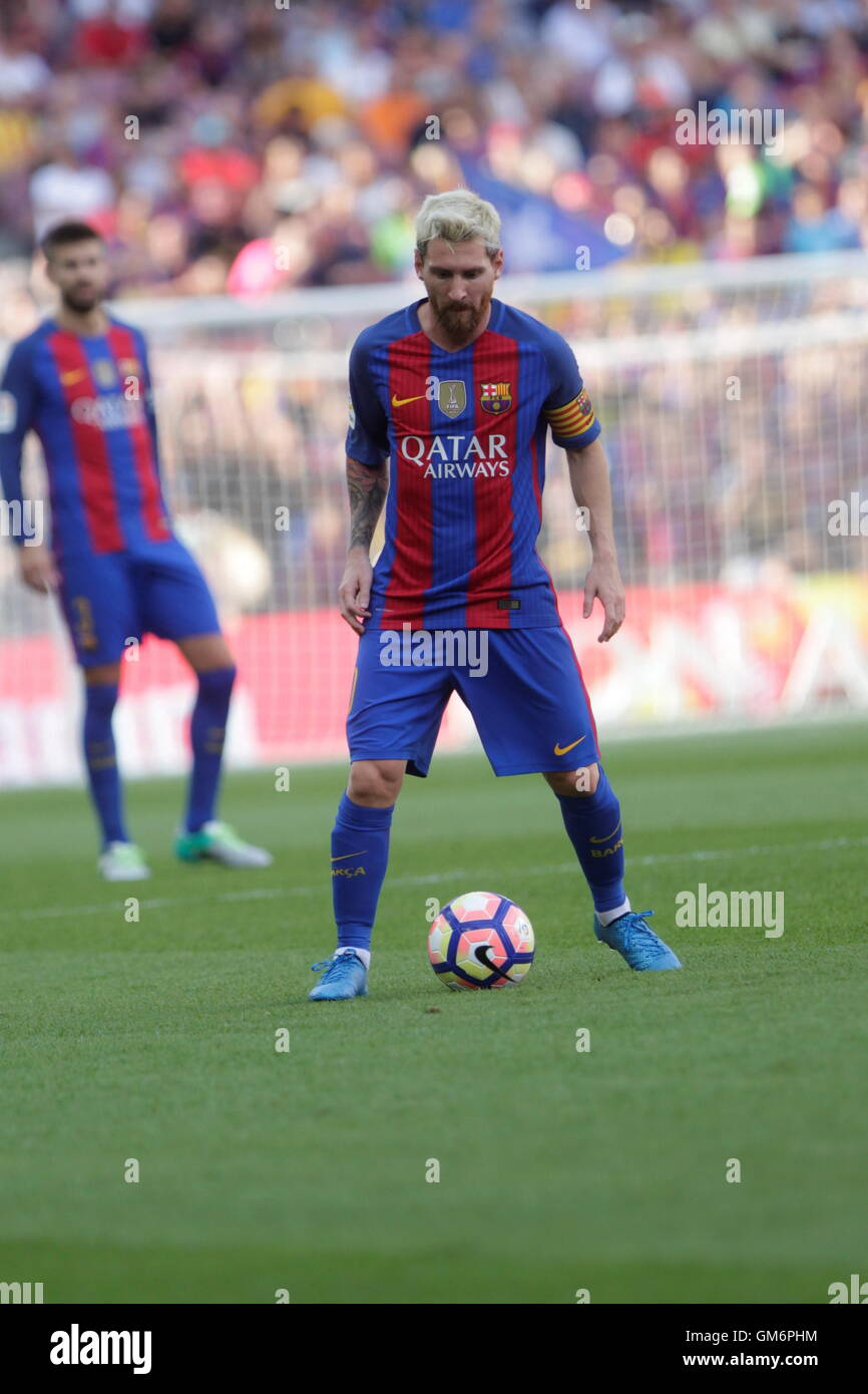 08/20/2016. Camp Nou, Barcelona, Spain. Lionel Messi in action during ...