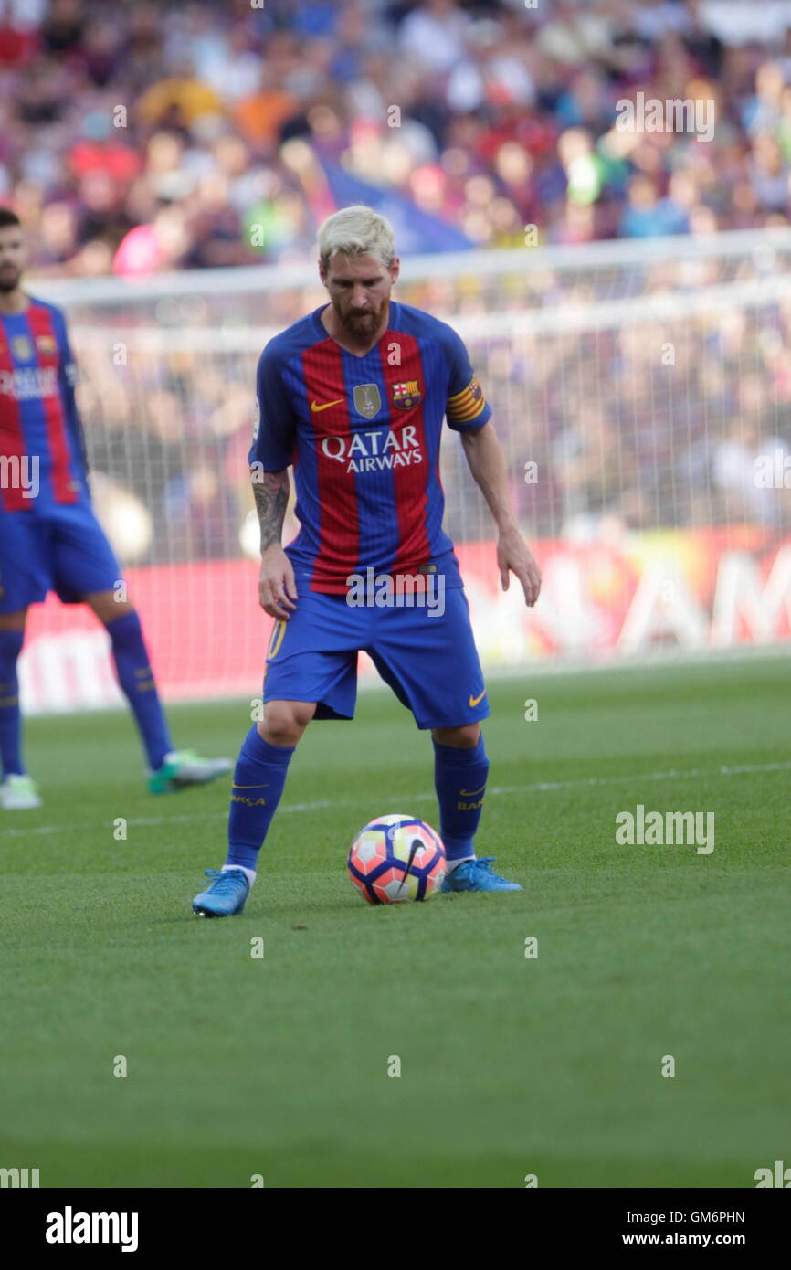 08/20/2016. Camp Nou, Barcelona, Spain. Lionel Messi in action during ...