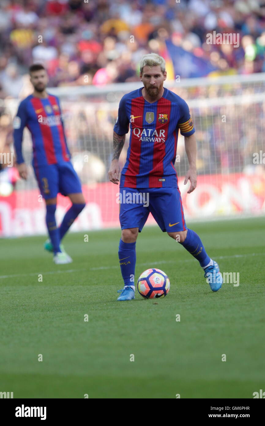 08/20/2016. Camp Nou, Barcelona, Spain. Lionel Messi in action during ...