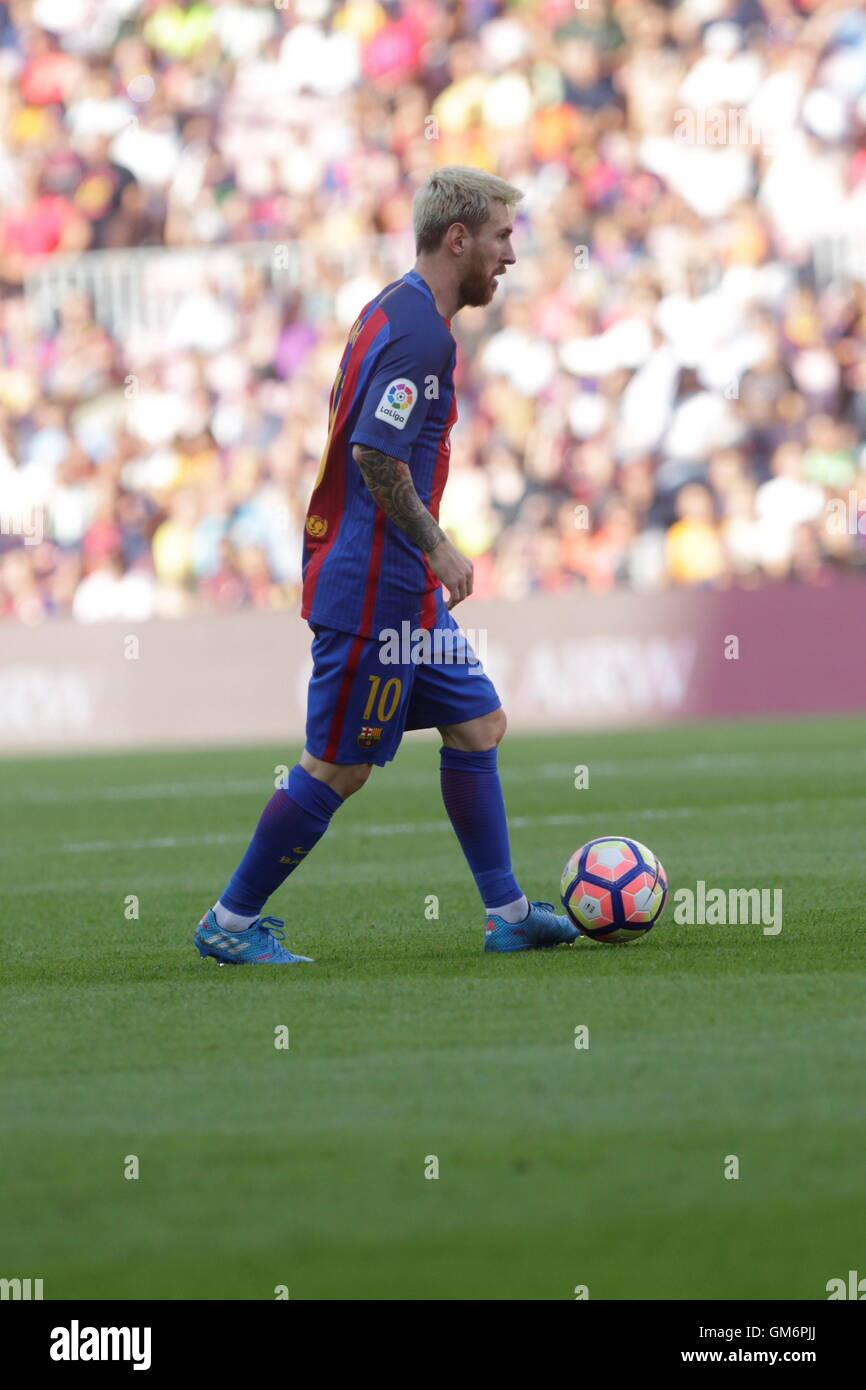 08/20/2016. Camp Nou, Barcelona, Spain. Lionel Messi in action during ...
