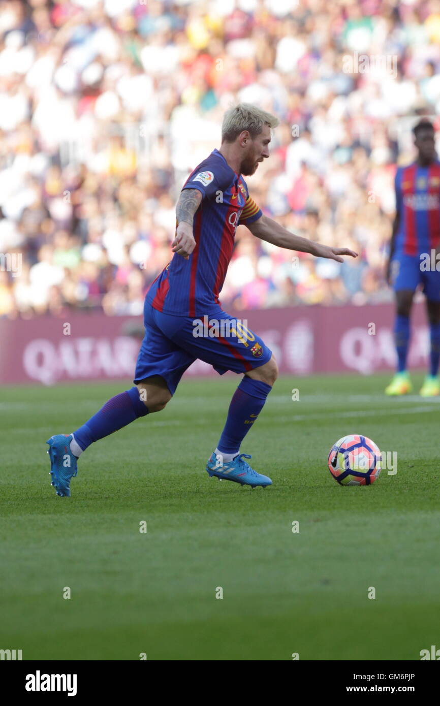 08/20/2016. Camp Nou, Barcelona, Spain. Lionel Messi in action during ...
