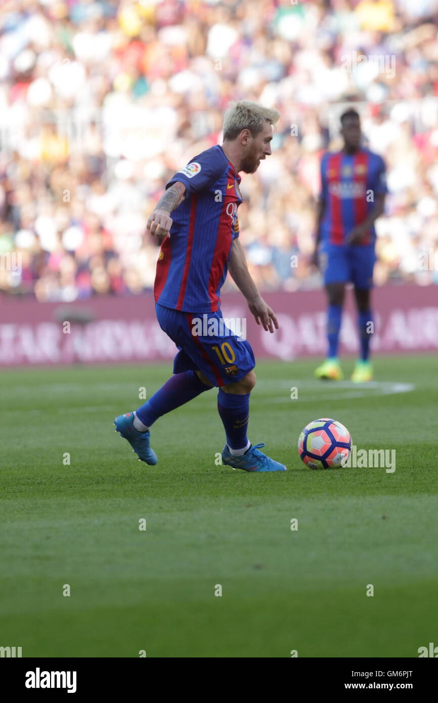 08/20/2016. Camp Nou, Barcelona, Spain. Lionel Messi in action during ...