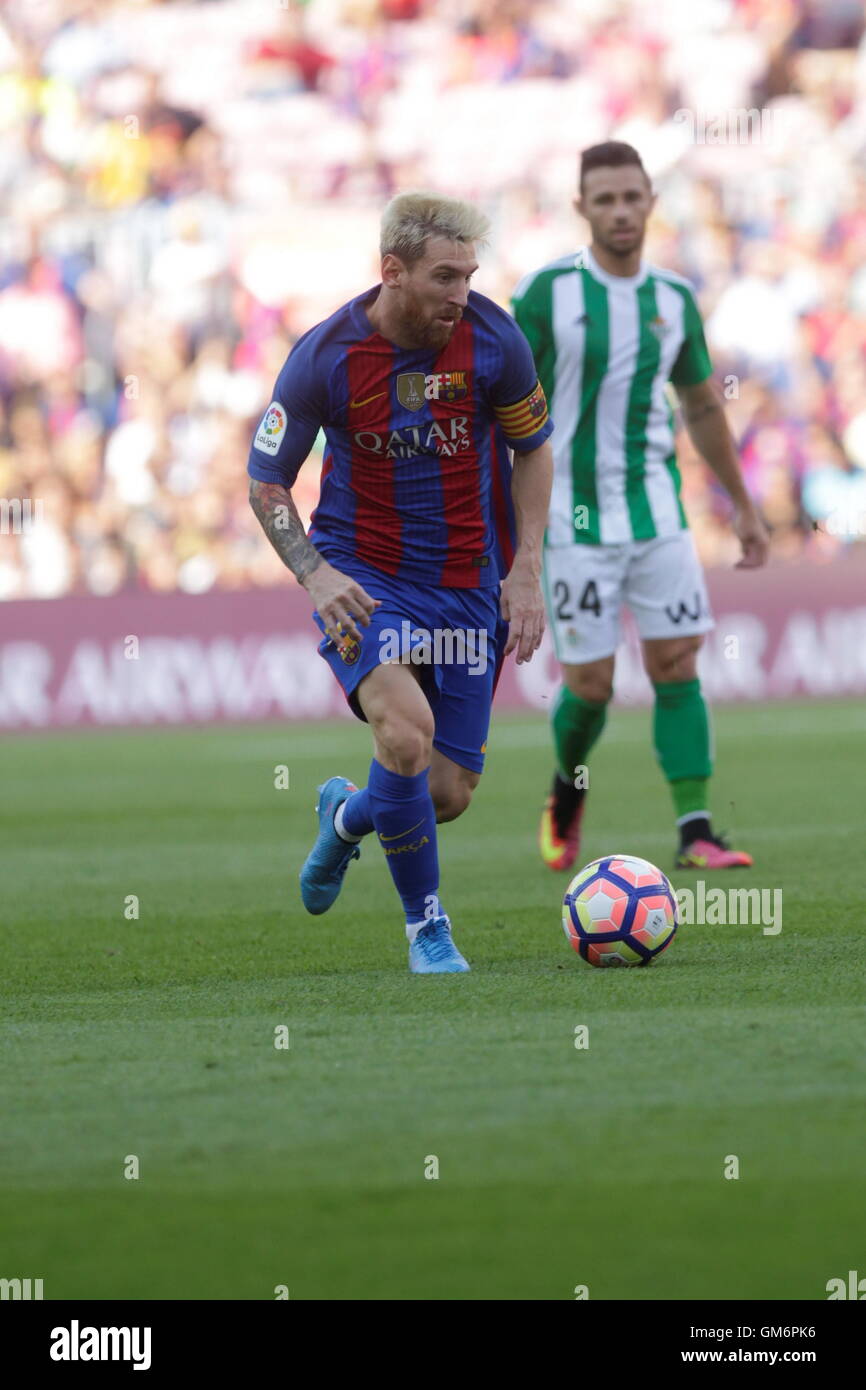 08/20/2016. Camp Nou, Barcelona, Spain. Lionel Messi in action during ...