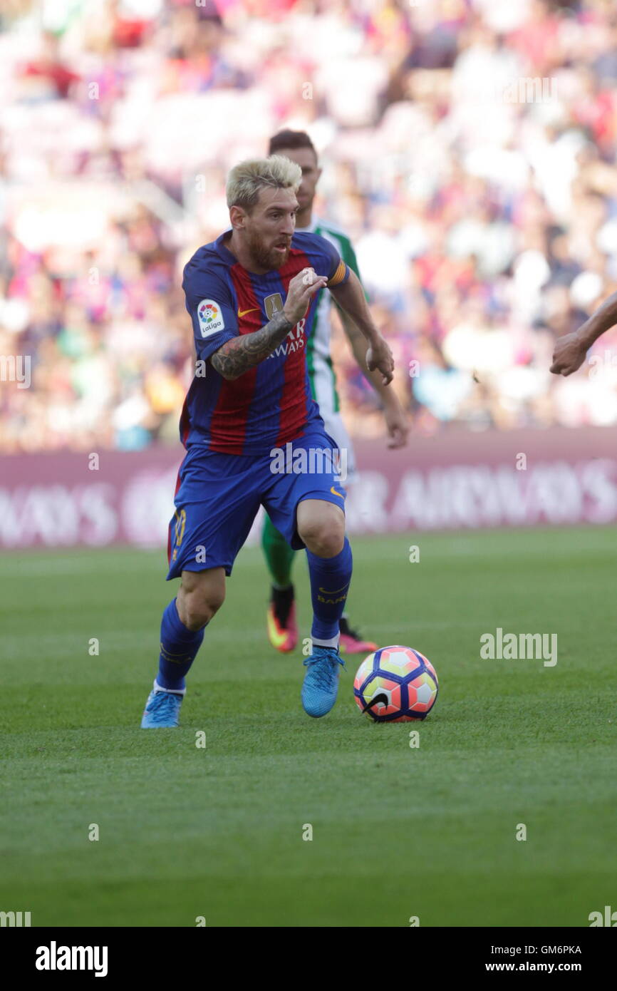 08/20/2016. Camp Nou, Barcelona, Spain. Lionel Messi in action during ...