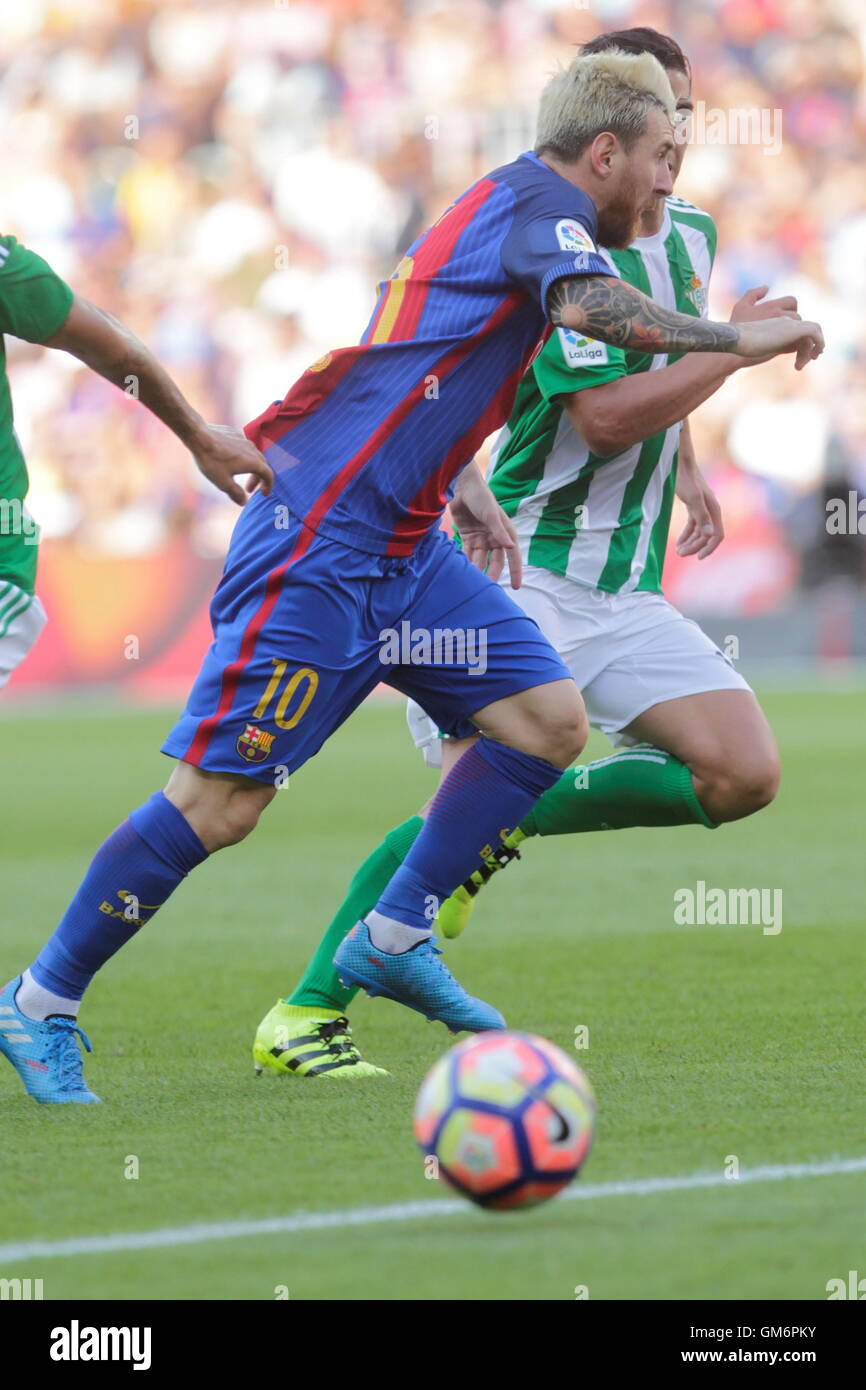 08/20/2016. Camp Nou, Barcelona, Spain. Lionel Messi in action during ...
