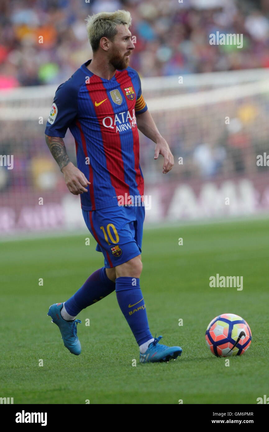 08/20/2016. Camp Nou, Barcelona, Spain. Lionel Messi in action during ...