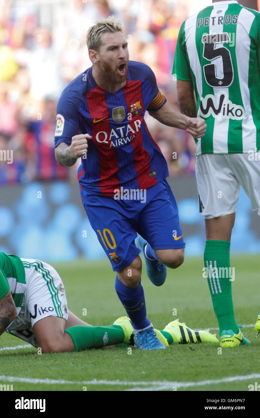 08/20/2016. Camp Nou, Barcelona, Spain. Lionel Messi goal in the match ...