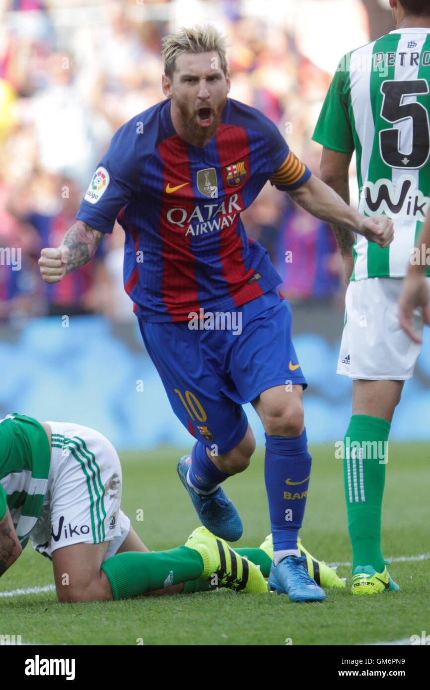 08/20/2016. Camp Nou, Barcelona, Spain. Lionel Messi goal in the match ...