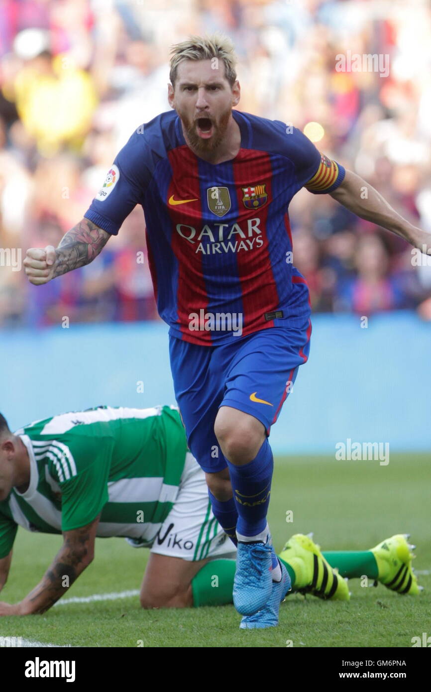 08/20/2016. Camp Nou, Barcelona, Spain. Lionel Messi goal in the match ...