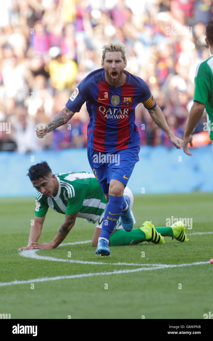 08/20/2016. Camp Nou, Barcelona, Spain. Lionel Messi goal in the match ...