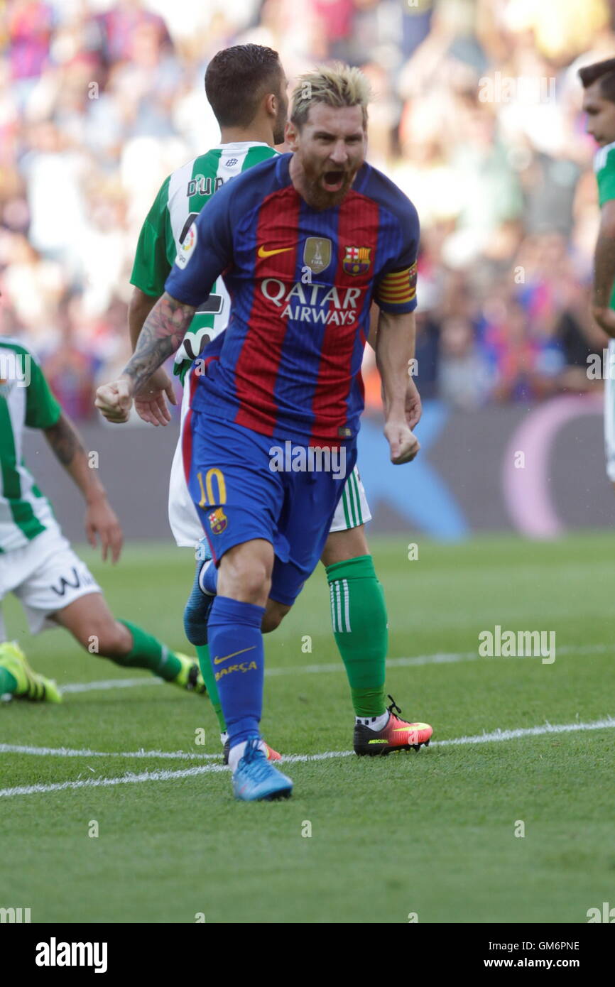 08/20/2016. Camp Nou, Barcelona, Spain. Lionel Messi goal in the match ...