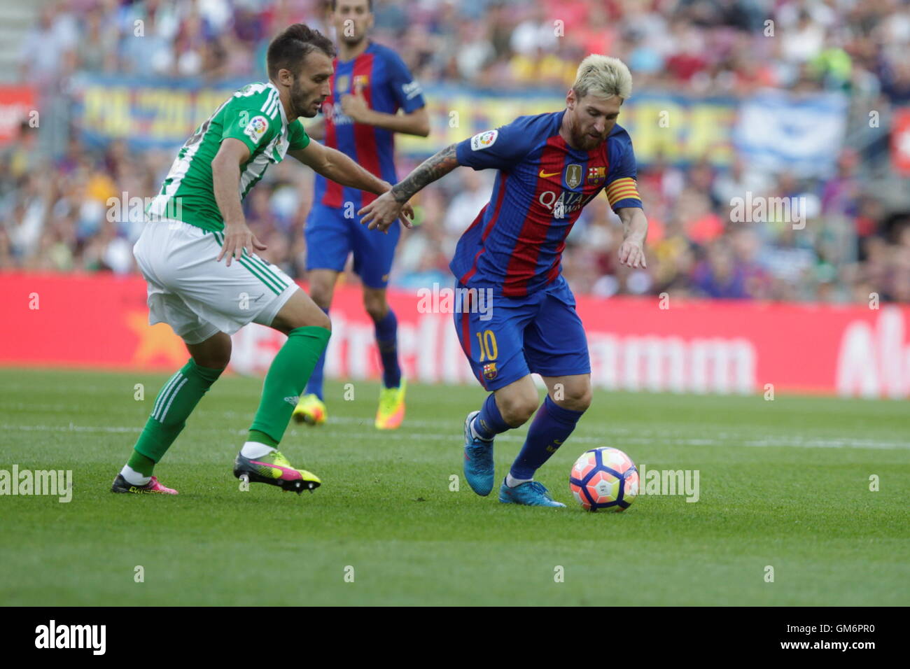 08/20/2016. Camp Nou, Barcelona, Spain. Lionel Messi in action during ...