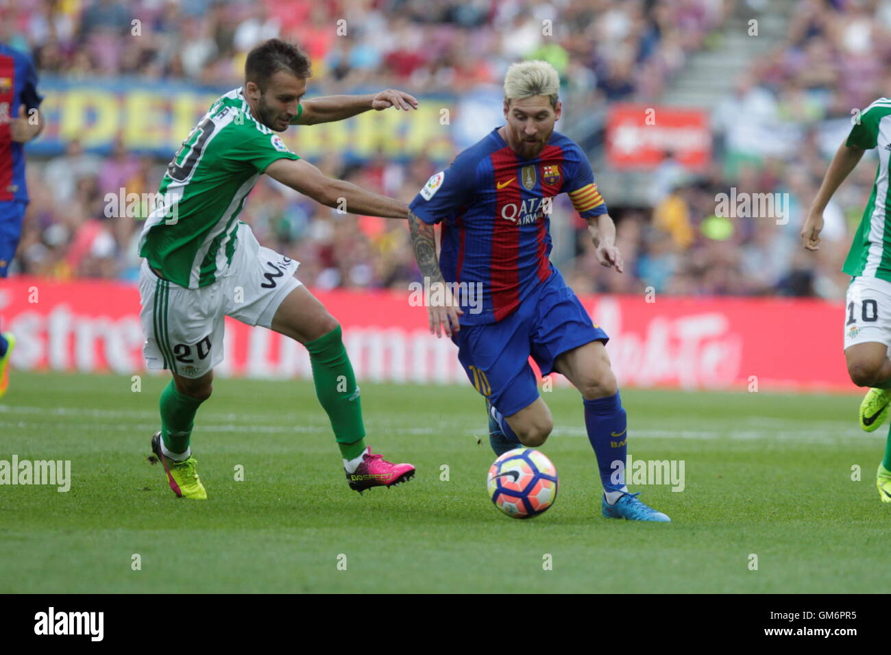 08/20/2016. Camp Nou, Barcelona, Spain. Lionel Messi in action during ...