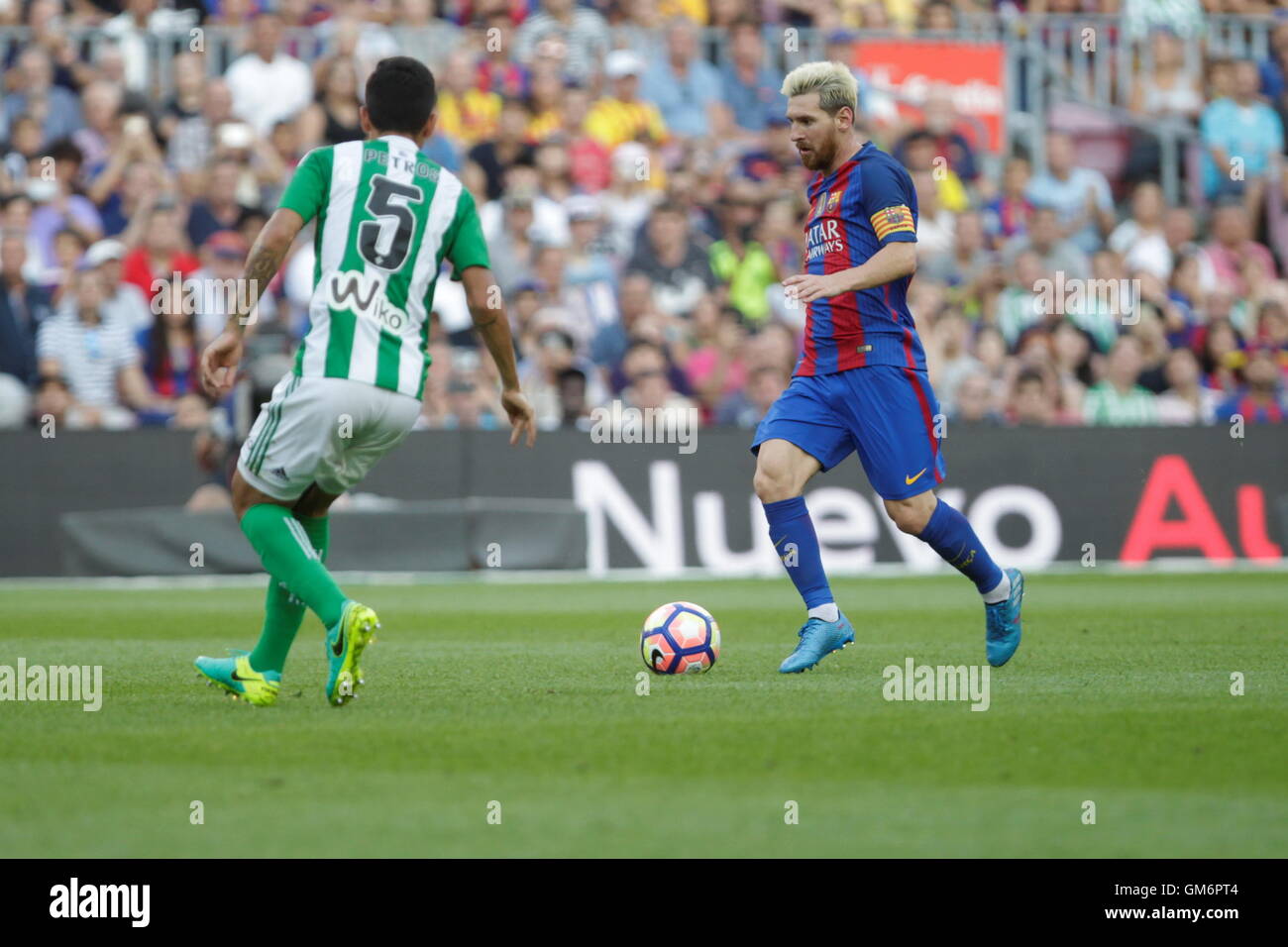 08/20/2016. Camp Nou, Barcelona, Spain. Lionel Messi in action during ...
