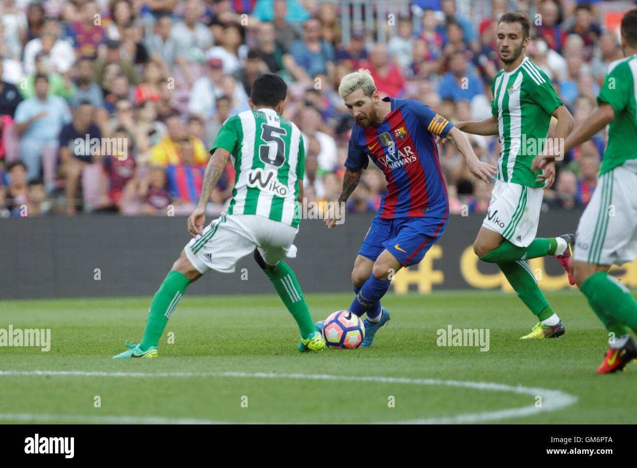 08/20/2016. Camp Nou, Barcelona, Spain. Lionel Messi in action during ...