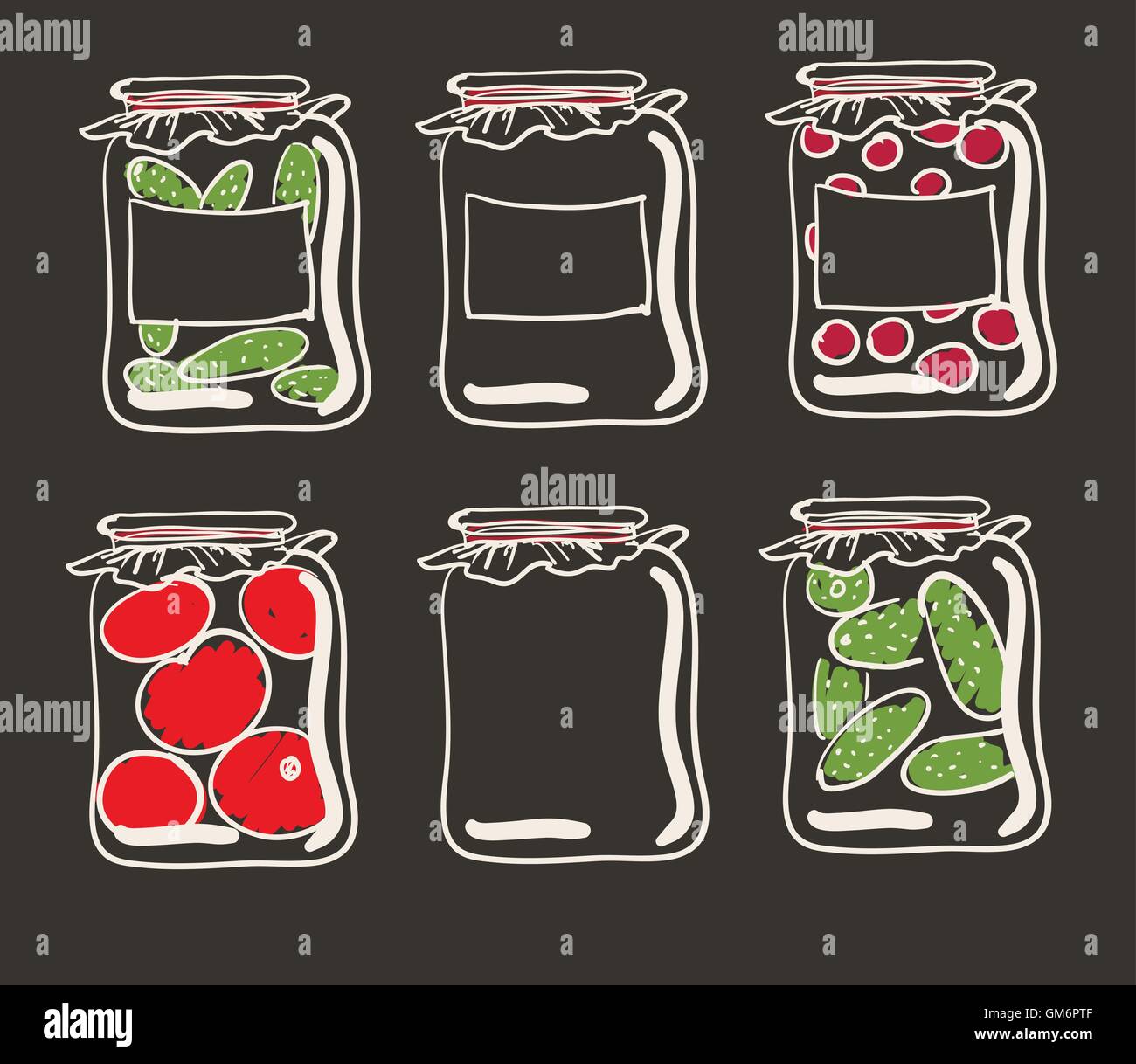 Bottled vegetables Stock Vector Images - Alamy