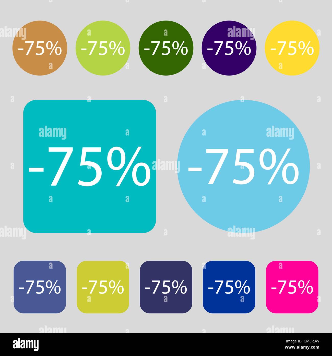 75 percent discount sign icon. Sale symbol. Special offer label. 12 ...