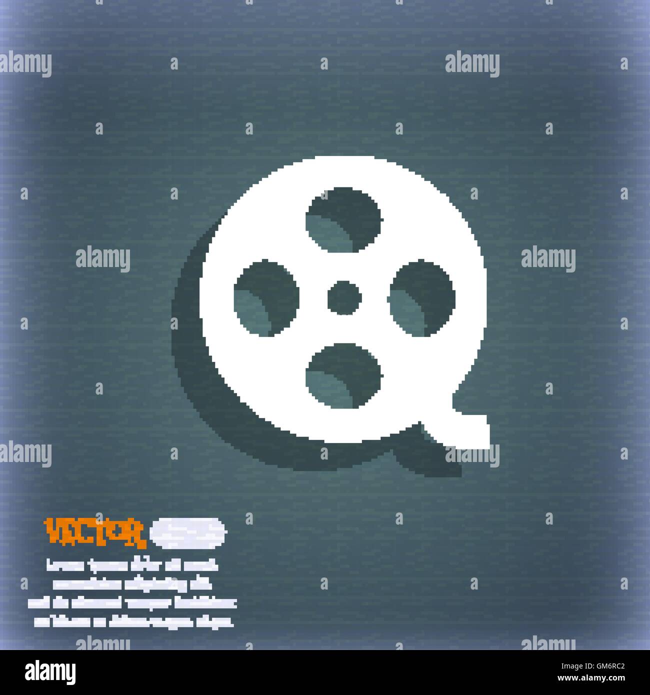 Video sign icon. frame symbol. On the blue-green abstract background ...