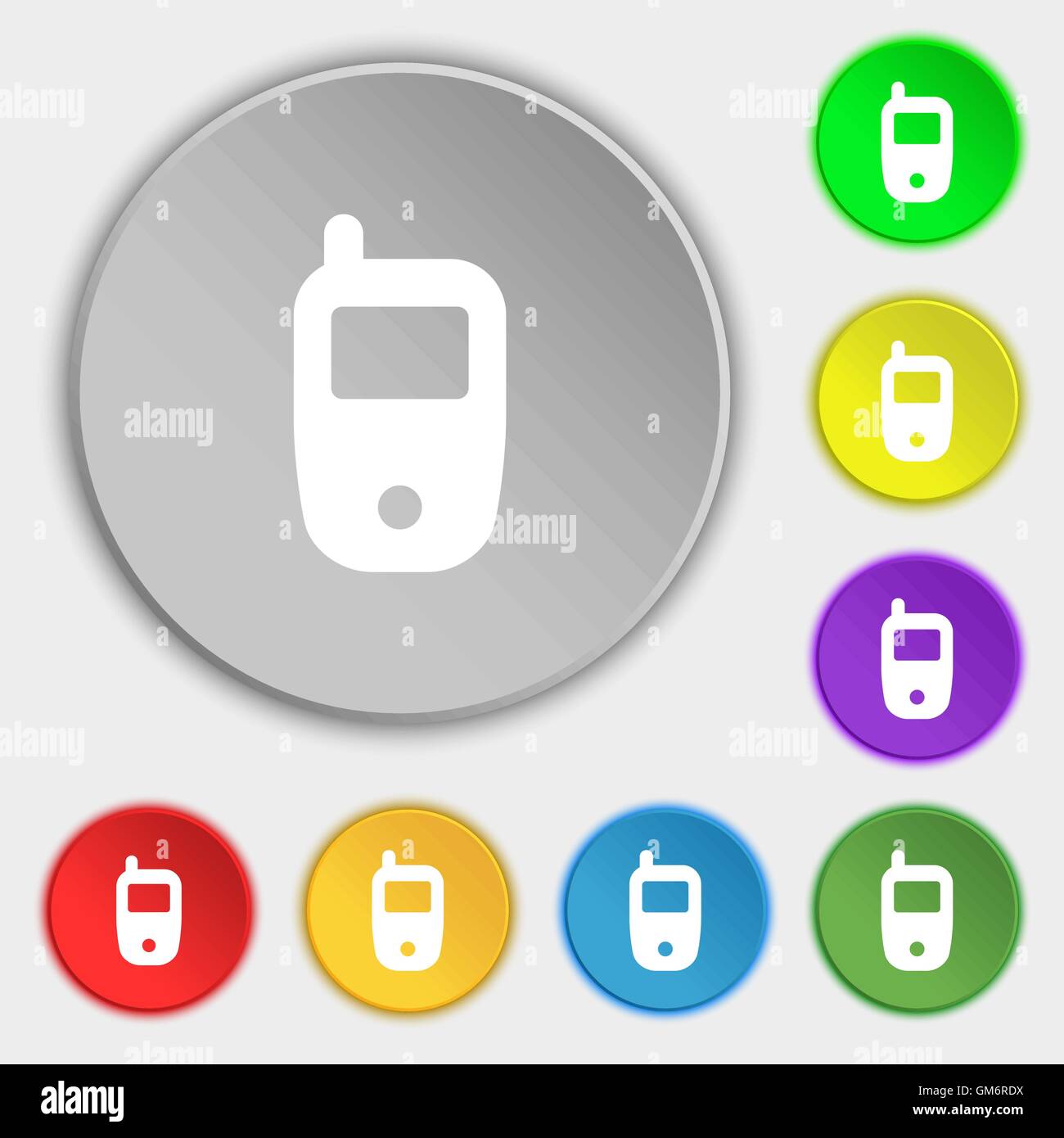 Mobile telecommunications technology symbol. Symbols on eight flat ...