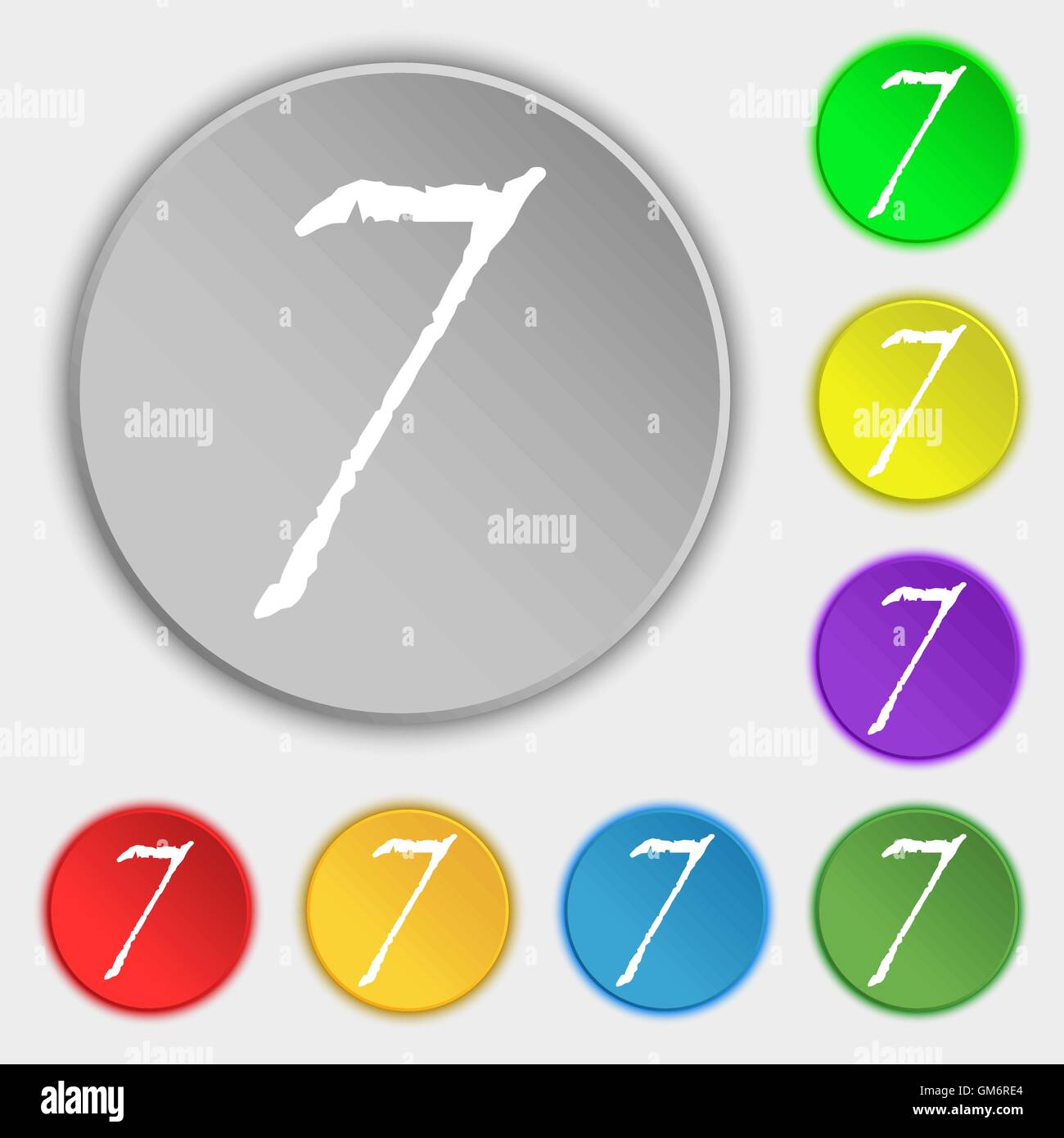 Number 7 buttons hi-res stock photography and images - Alamy