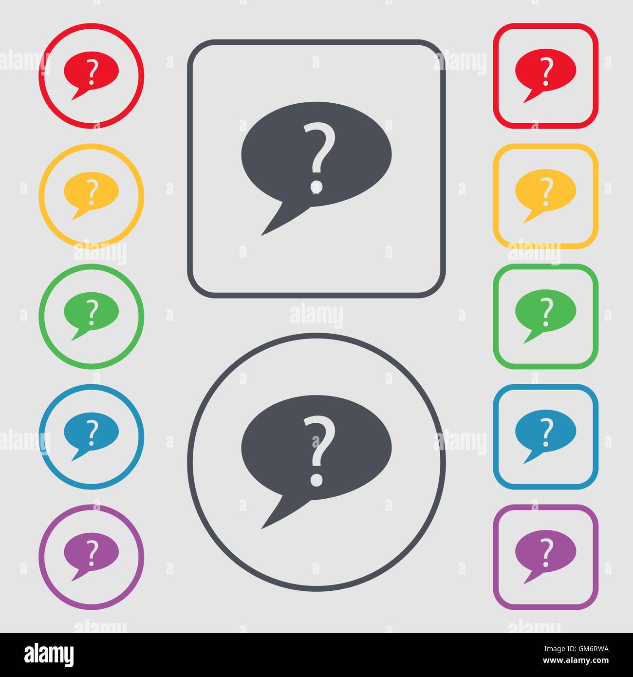 Question mark sign icon. Help speech bubble symbol. FAQ sign. Symbols ...