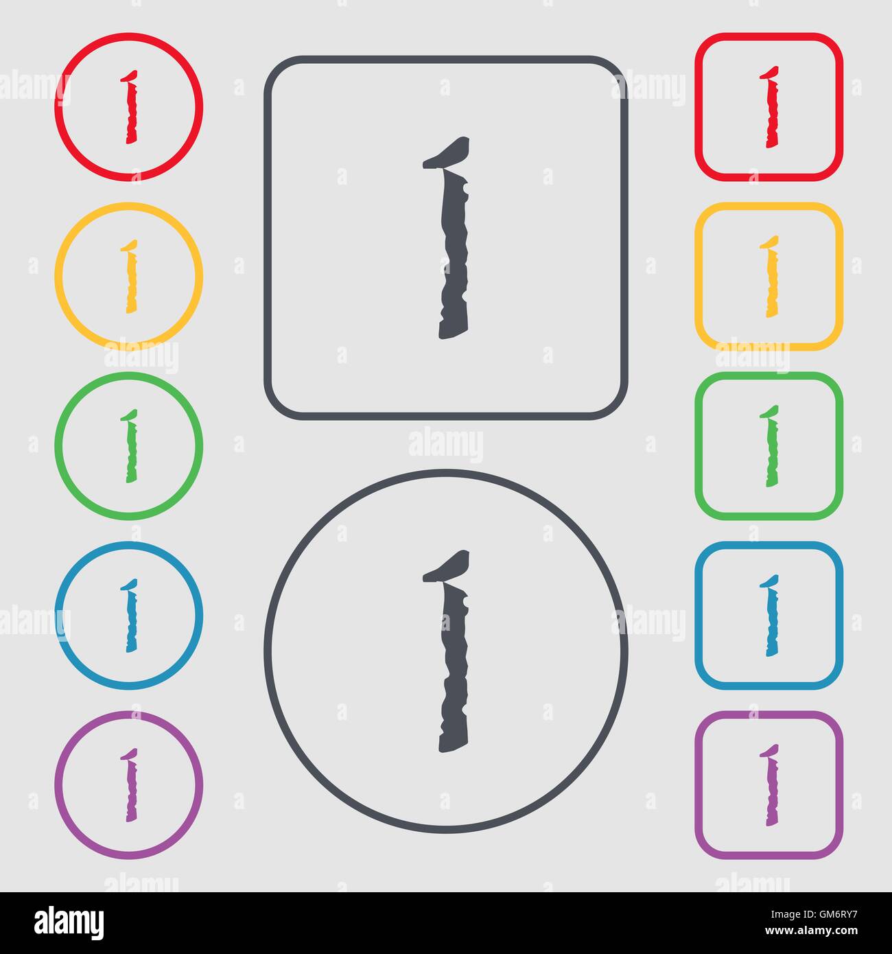First place award sign. Winner symbol. Step one. Symbols on the Round ...