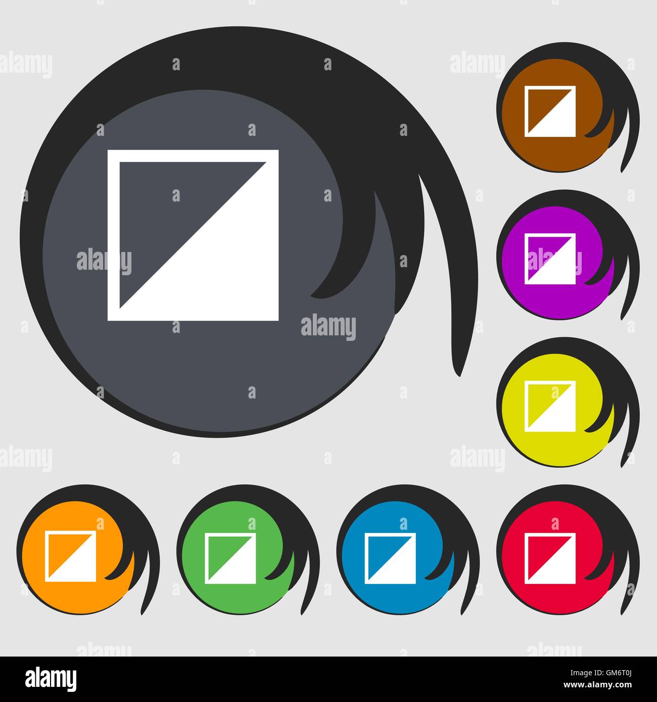 contrast icon sign. Symbols on eight colored buttons. Vector Stock ...