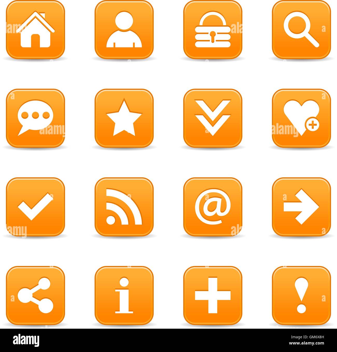16 orange satin icon with white basic sign on rounded square web button ...