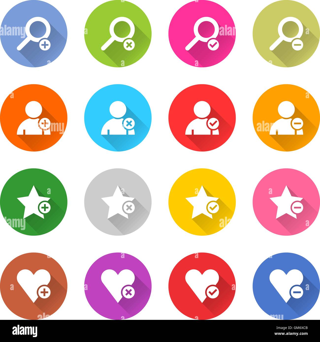 16 addition icon set 07 white sign on color . Web button on white ...