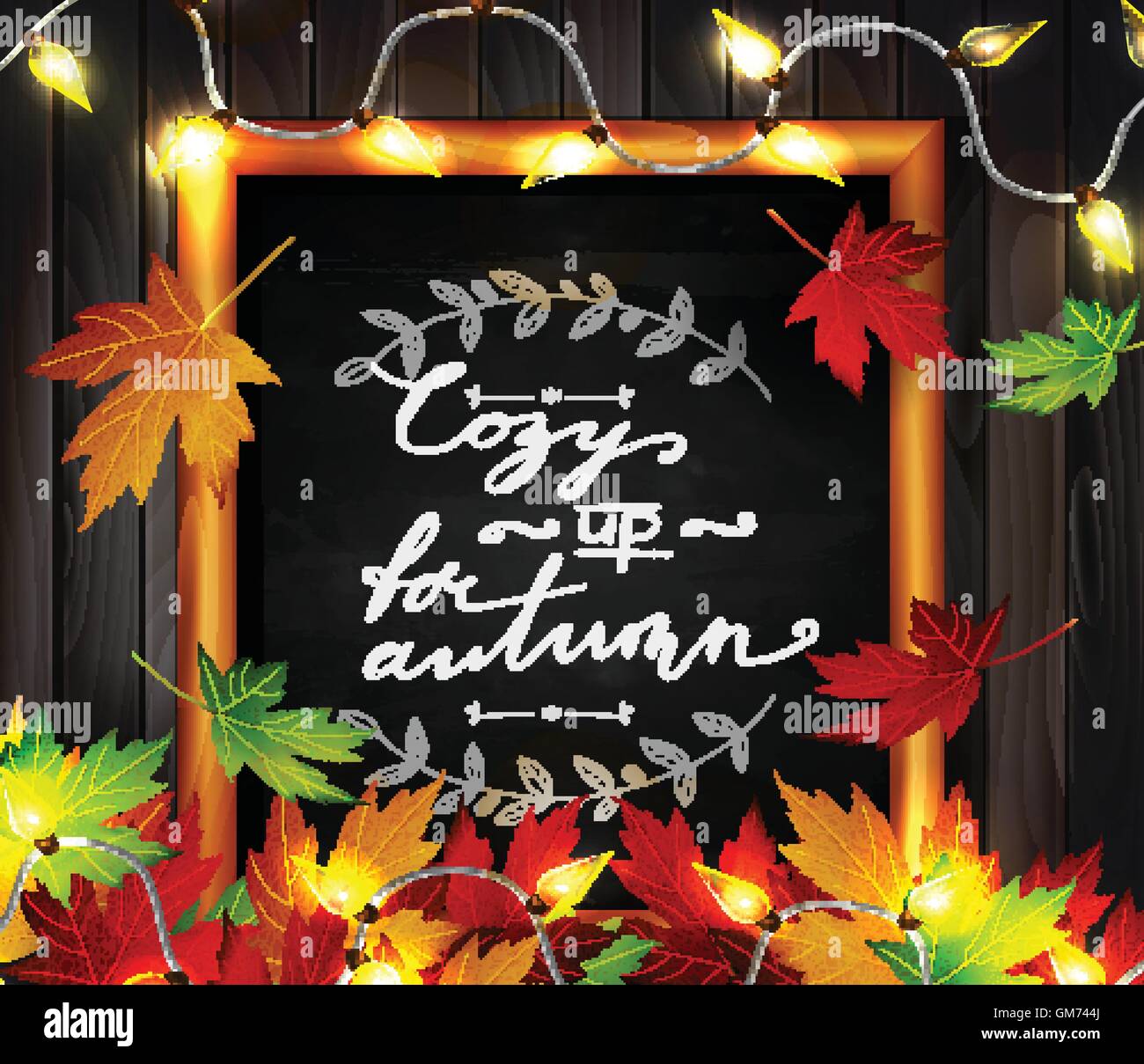 Chalkboard with autumn leaves Stock Vector Image & Art - Alamy