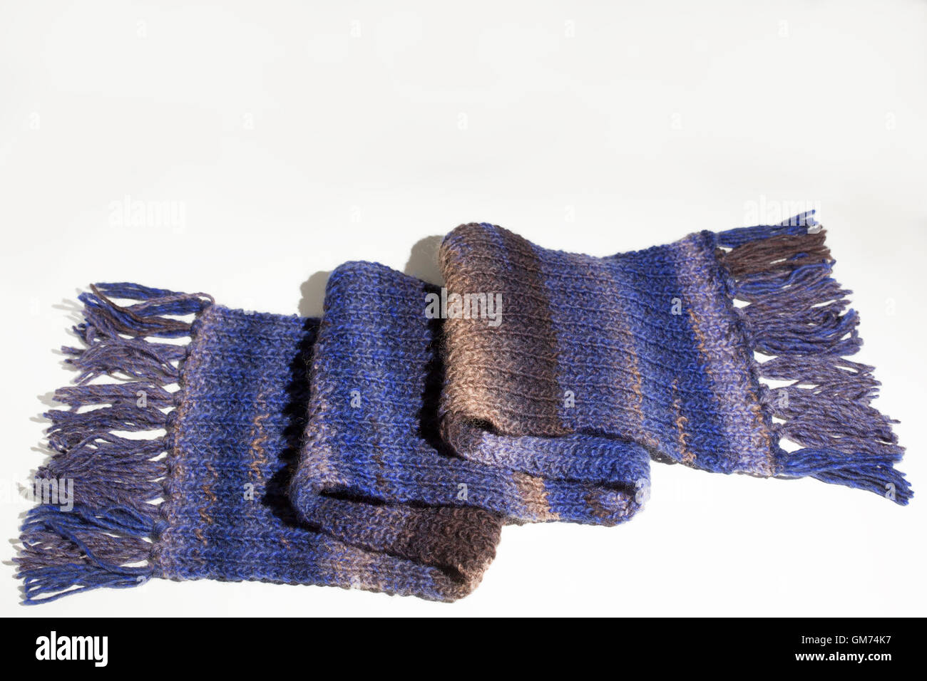 woolen scarf on white background highly detailed Stock Photo - Alamy