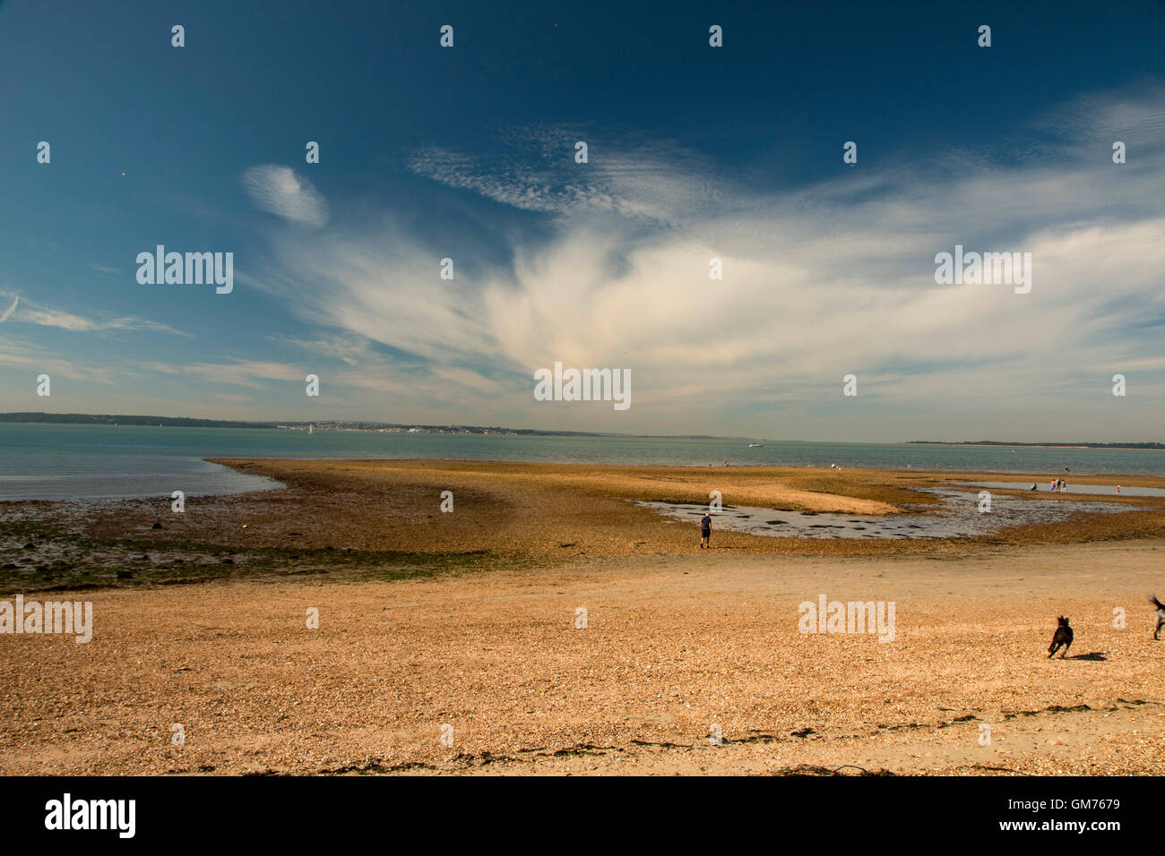 The beach at Meon Shore, Hampshire. The Titchfield Haven National ...