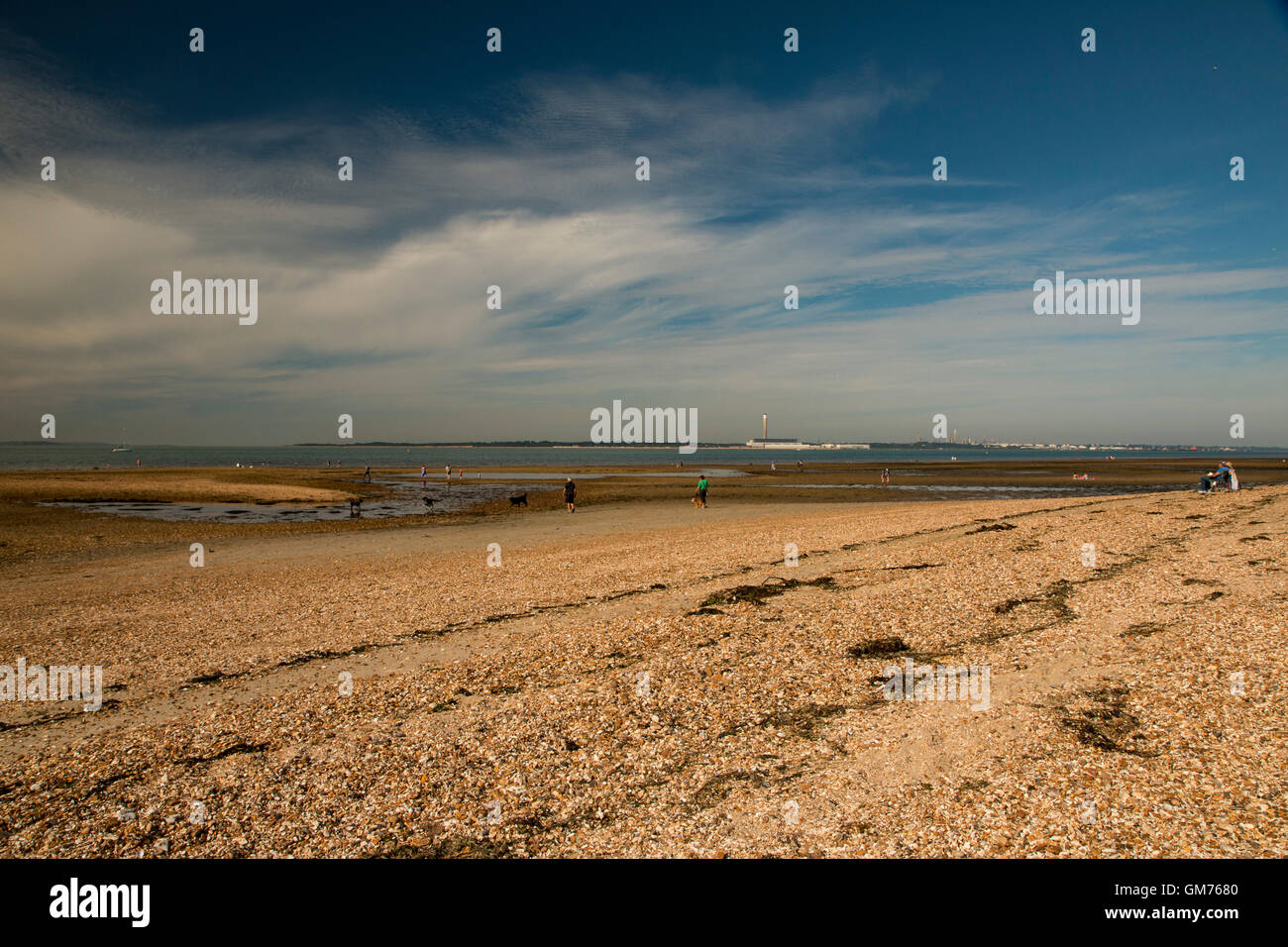 The beach at Meon Shore, Hampshire. The Titchfield Haven National ...
