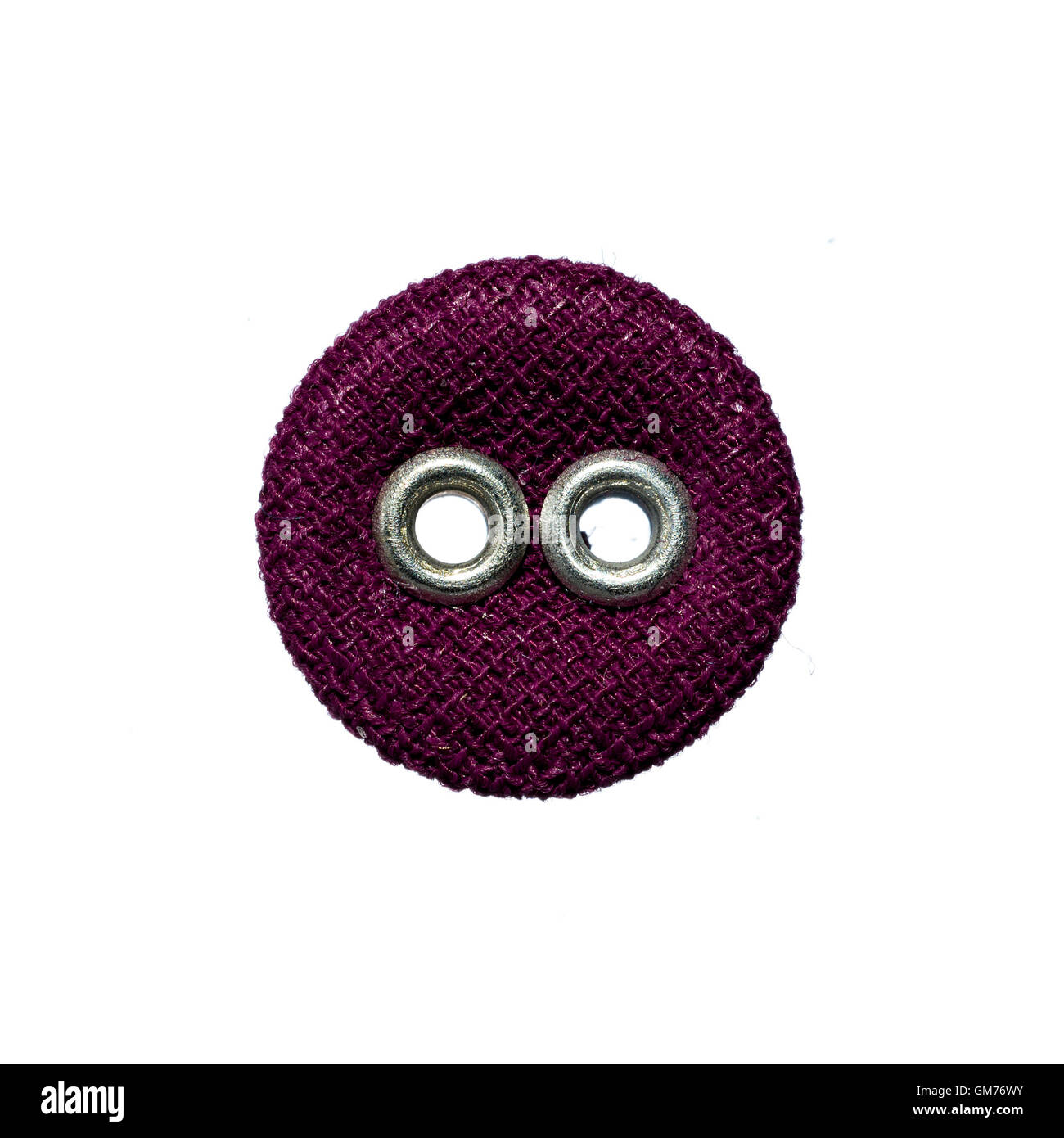 round button with two holes made of fabric Stock Photo - Alamy