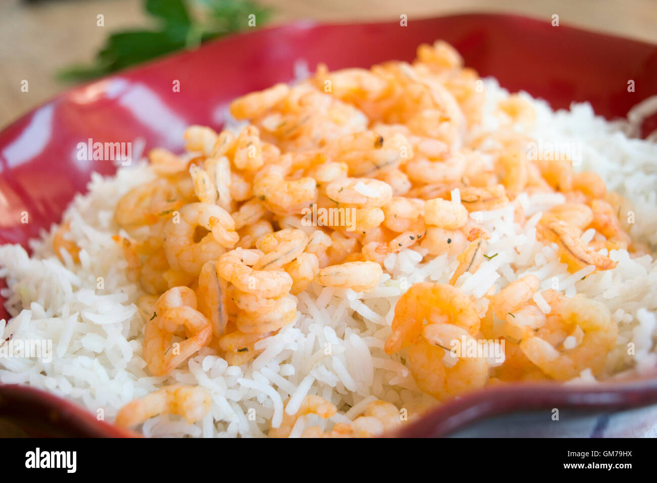 basmati risotto with prawn tails and butter Stock Photo - Alamy
