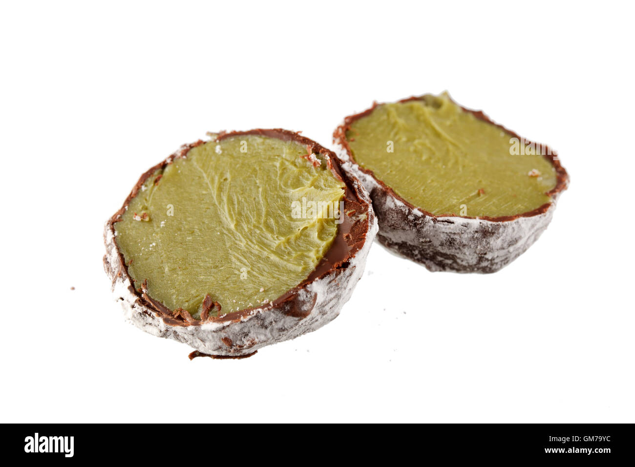 chocolate truffle with green tea Stock Photo - Alamy
