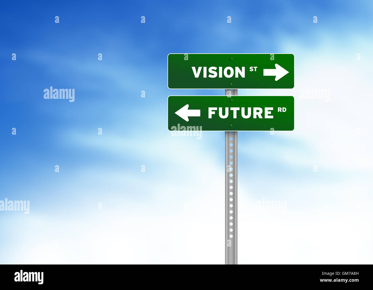Vision and Future Road Sign Stock Photo - Alamy