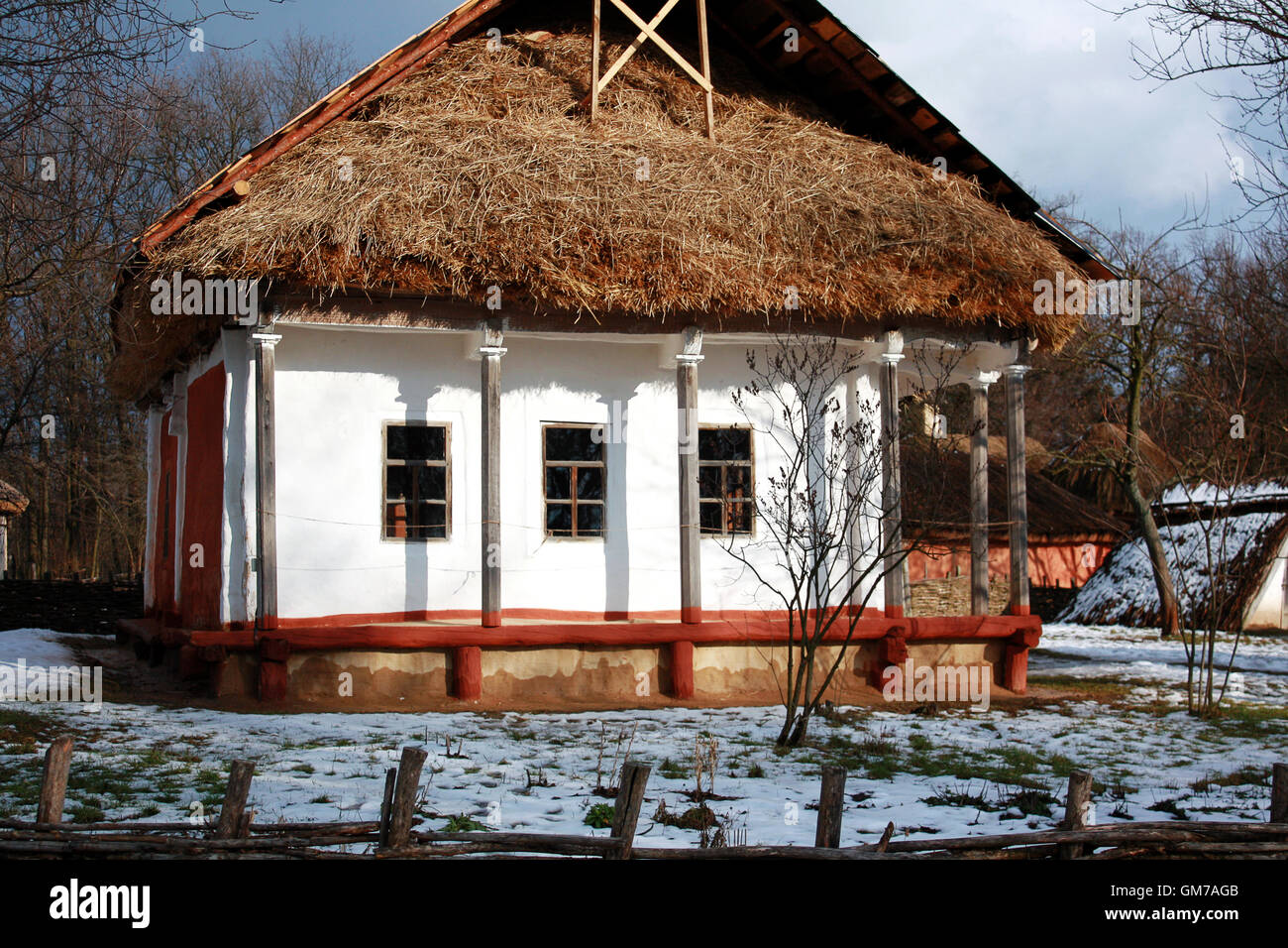 Ukrainian house in winter Stock Photo - Alamy
