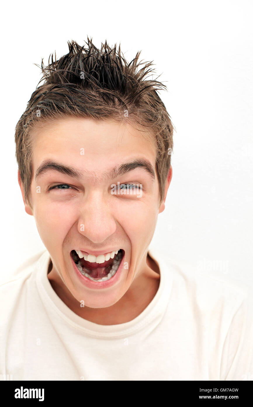 Furious Young Man Stock Photo - Alamy