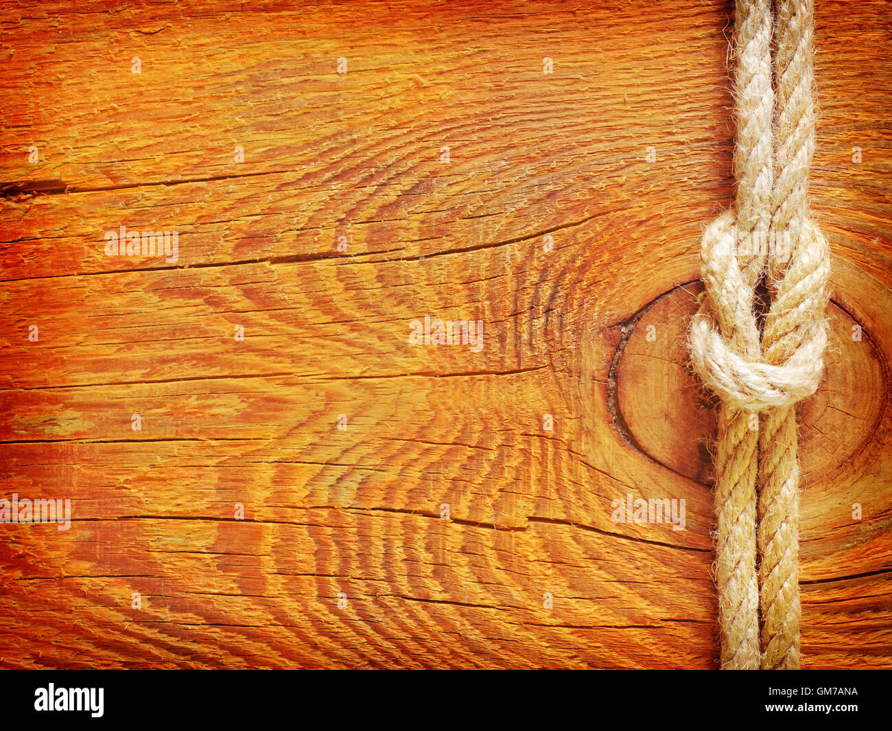 rope and blank on wooden background Stock Photo - Alamy