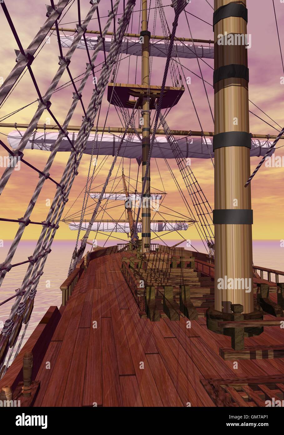 Old merchant ship 3d render hi-res stock photography and images - Alamy