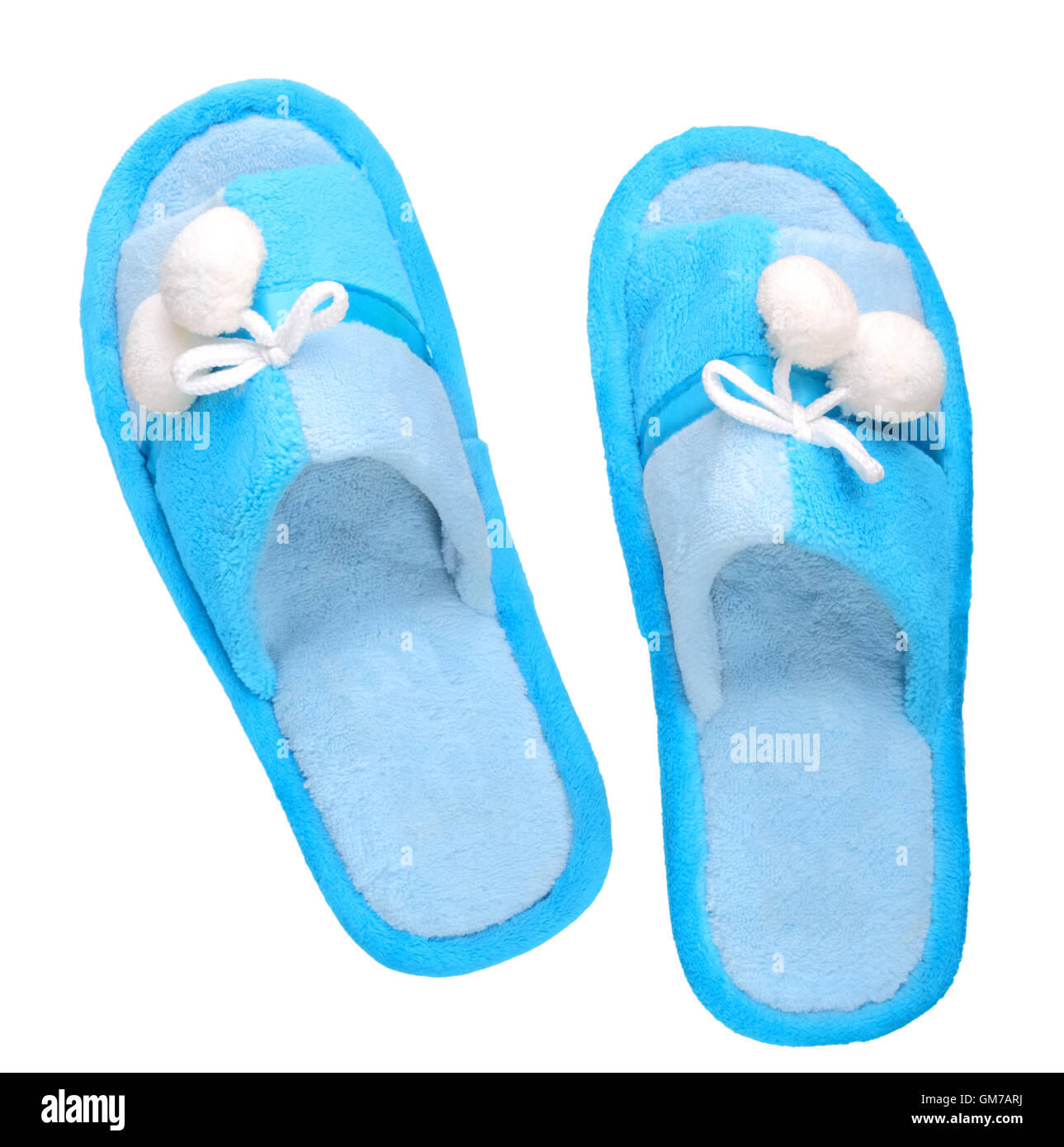 Domestic blue slippers Stock Photo - Alamy