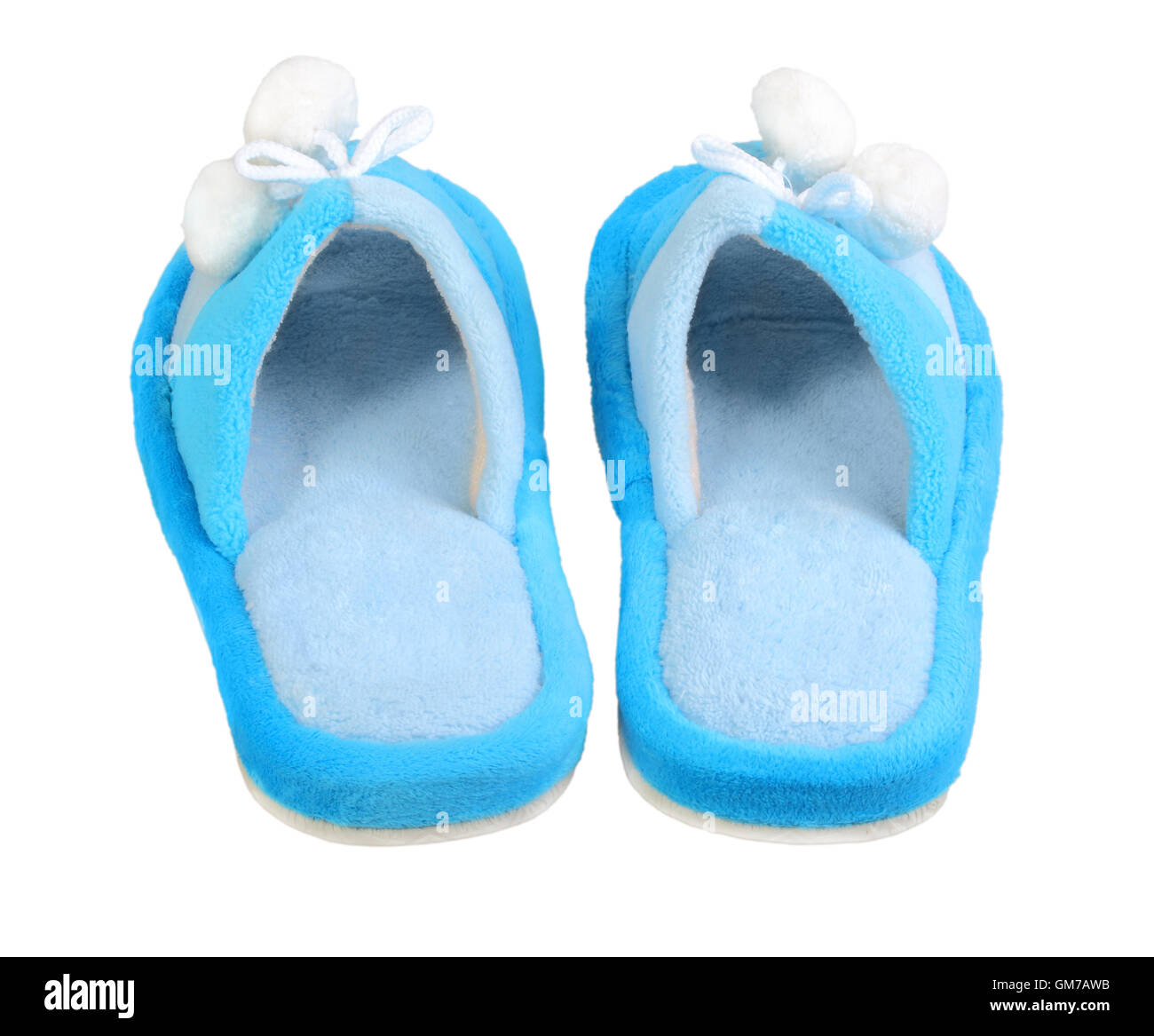 Pair of domestic blue slippers Stock Photo - Alamy
