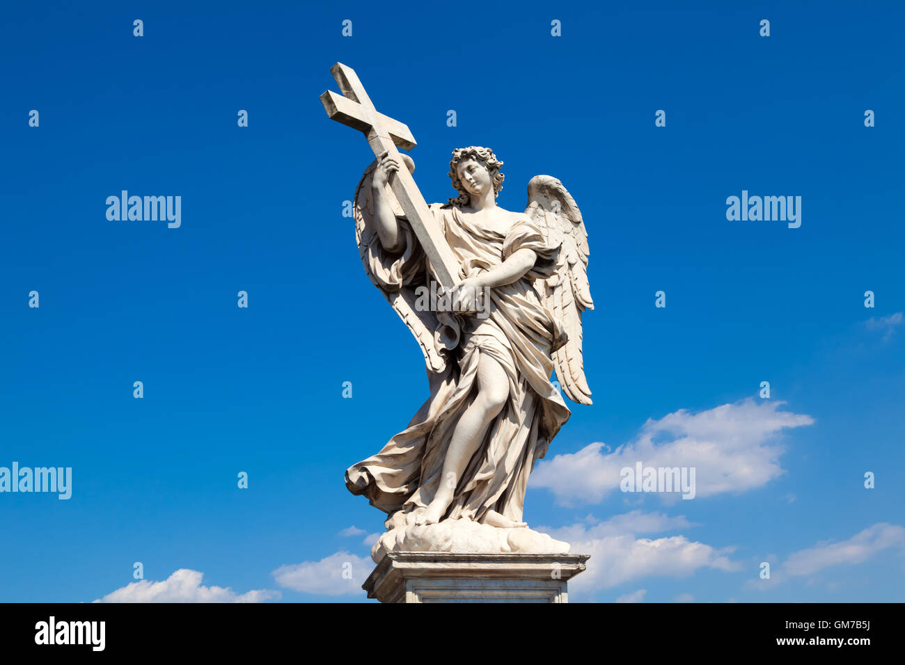 Angel with Cross Stock Photo - Alamy
