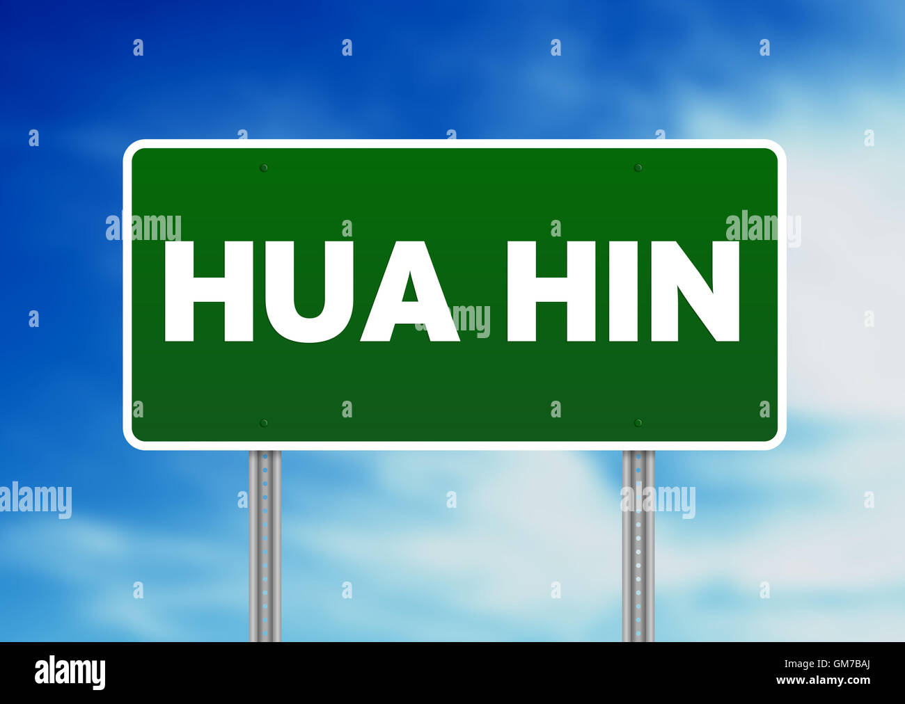 Green Road Sign - Hua Hin, Thailand Stock Photo - Alamy