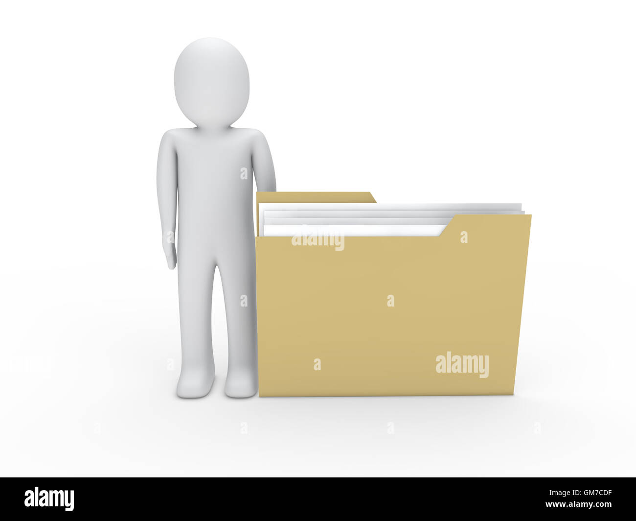 3d man folder yellow document human file Cut Out Stock Images ...