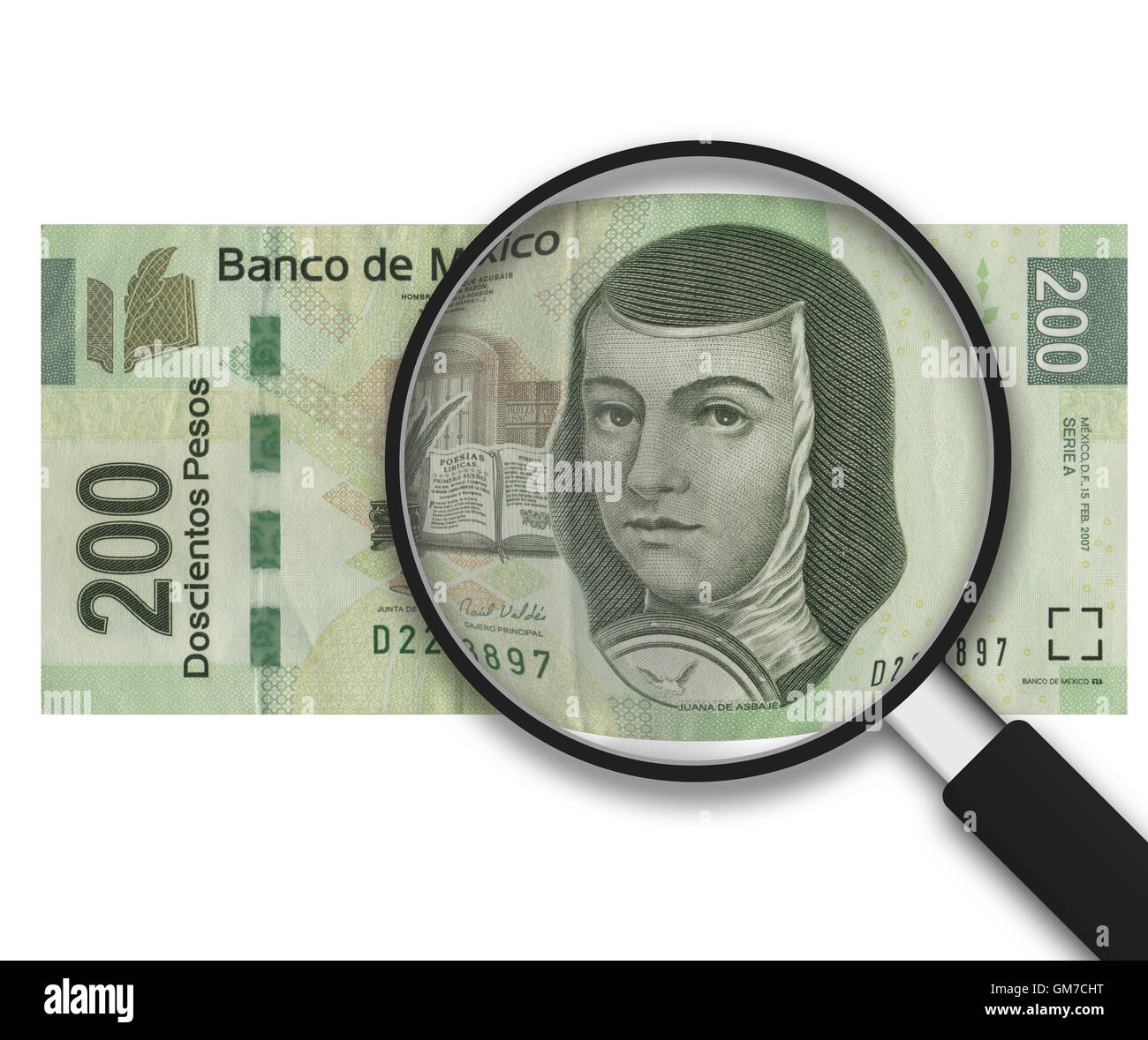 Magnifying Glass - 200 Pesos - Front Side Stock Photo - Alamy Magnifying Glass - 200 Pesos - Front Side Stock Photo - Alamy