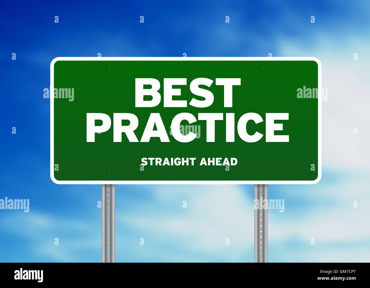 Best Practice Road Sign Stock Photo - Alamy