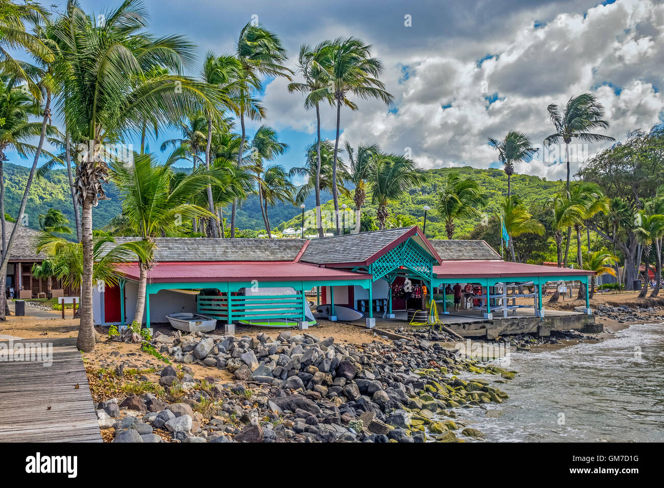 Building On The beach Guadeloupe West Indies Stock Photo - Alamy